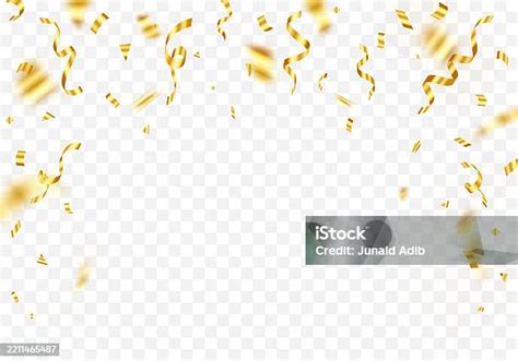 금색 색종이 조각 떨어지는 반짝이는 황금 색종이 투명 배경에 고립 축하 카니발 리본 색종이 조각 0명에 대한 스톡 벡터 아트 및 기타 이미지 Istock