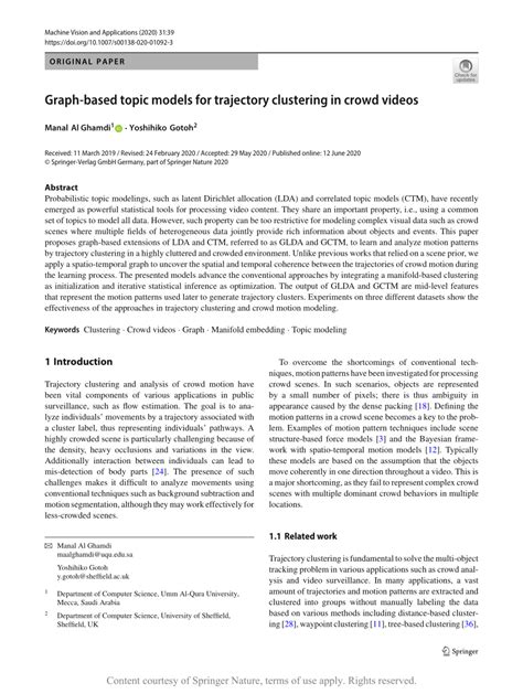 graph based topic models for trajectory clustering in crowd videos