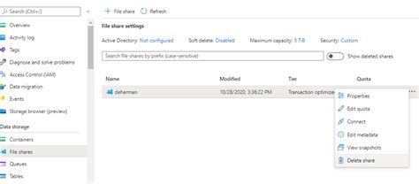 disable azure files after storage account creation microsoft qanda