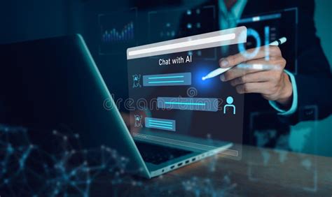 Ai Artificial Intelligence Chatbot Growing Concept Businessman Hand Use Smartphone With