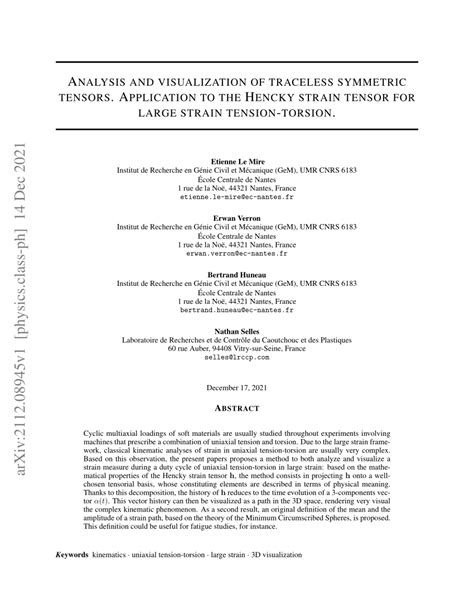 Pdf Analysis And Visualization Of Traceless Symmetric Tensors