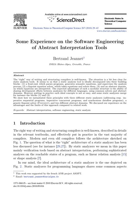 Pdf Some Experience On The Software Engineering Of Abstract
