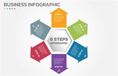 Visual Data Presentation Cycle Diagram With 6 Vector Image