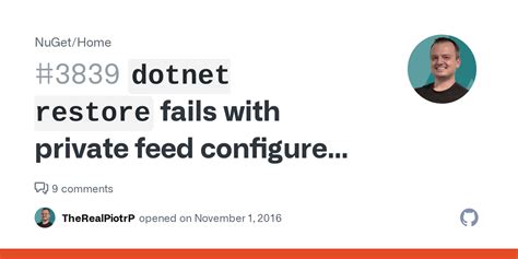 `dotnet Restore` Fails With Private Feed Configured In Local System Account · Issue 3839