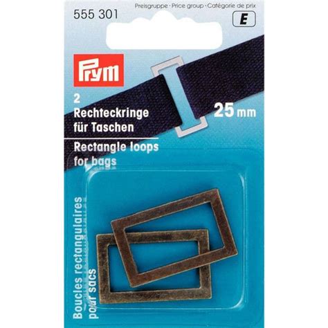 Rectangle Loop For Bags 25mm Antique Brass Prym