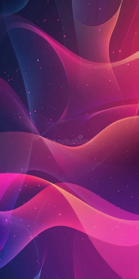 Abstract Colorful Wave Pattern With Gradient Curves And Sparkling Stars