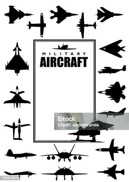 흰색 바탕에 군용 항공기의 다양 한 종류의 실루엣 책 커버 크기 A4 전투기에 대한 스톡 벡터 아트 및 기타 이미지 전투기