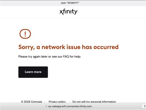 I Keep Getting This Error When Attempting To Connect To Xfinity Wifi