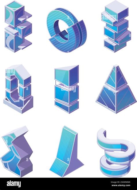 Modern Buildings Futuristic Architectural Objects For Smart City Innovate Metropolis Stadium