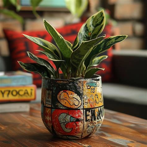 A Ceramic Pot Plant Photography Premium Ai Generated Image
