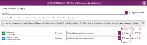 ALM Accelerator FEATURE Improve Connection Sharing UX To Make More Intuitive Issue