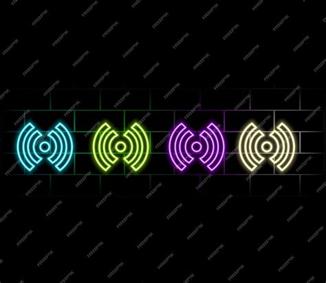 Premium Vector Red Wifi Technology Digital Radar Neon Light Vector