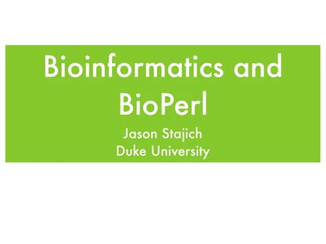 bioinformatics and bioperl pdf