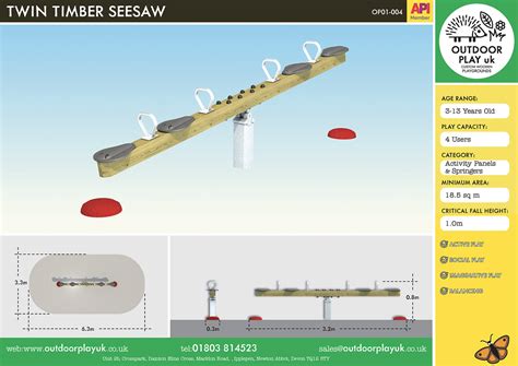 Twin Timber Seesaw Outdoor Play Uk