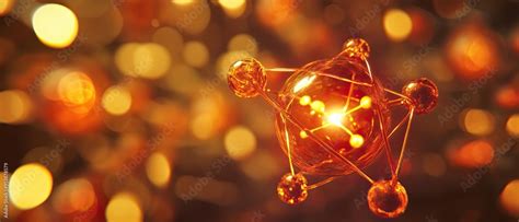Modern Visualization Of An Atom Molecular Structure Featuring Detailed