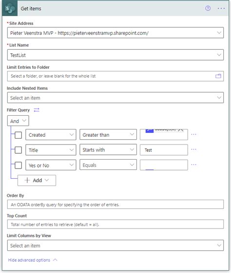Filter Query In Sharepoint Get Items In Power Automate
