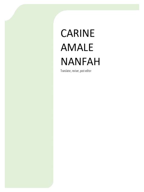 Carine Amale Nanfah Cv Pdf Computing Software