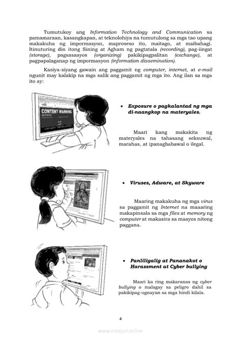 Epp Ict Markahan 4 Modyul 4 Ligtas At Responsableng Paggamit Ng Computer Internet At E