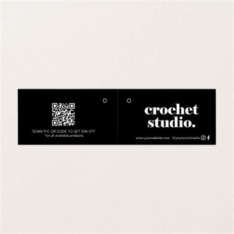 Minimalist Logo Qr Code Folded Hang Tag Card Zazzle