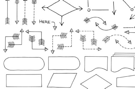 Doodle Flowchart Interface Elements By Albert Buchatskyy Thehungryjpeg