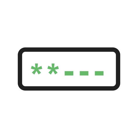 Password Field Line Green And Black Icon 9702144 Vector Art At Vecteezy