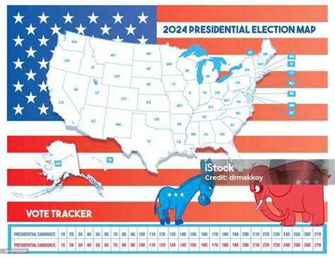 2024 Presidential Election Map Usa Voting Map Stock Illustration - Download Image Now - 2024 ...