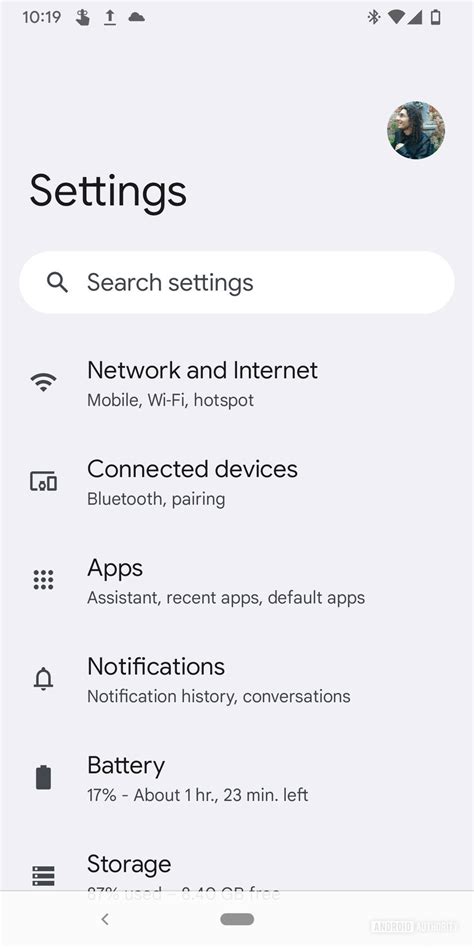 Android Settings Menu