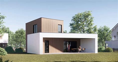 Tinys Проект маленького дома с плоской крышей 60м кв