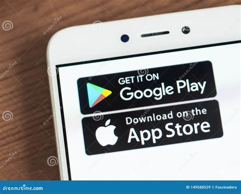 Google Play And App Store Buttons Editorial Stock Image Image Of Play