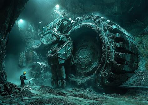 Lonely Miner In Underground Darkness Premium Ai Generated Image