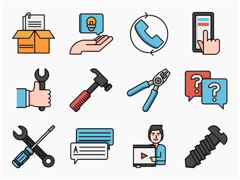 50 Instruction Manual Icon Set Flat Icons
