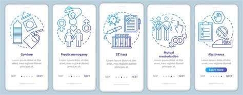 Premium Vector Safe Sex Onboarding Mobile App Page Screen Vector Template