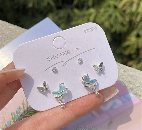 نورا اکسسوری پک گوشواره پروانه آبی