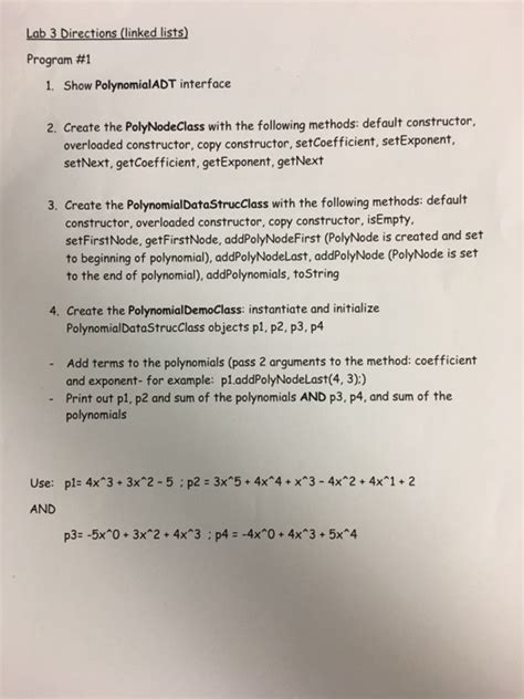 solved show polynomial adt interface create the