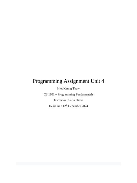 Programming Assignment Unit 4 Pdf Computing Software Engineering