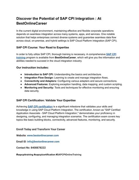 PPT SAP CPI Integration PowerPoint Presentation Free Download ID