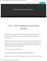 IOS110 Lab 3 TCPIP Configuration Web Server And DNS Pdf Lab 3 TCP IP Configuration Web