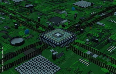 CPU Processor Circuit With Data Transmission And Advanced Engineering Digitalization Process