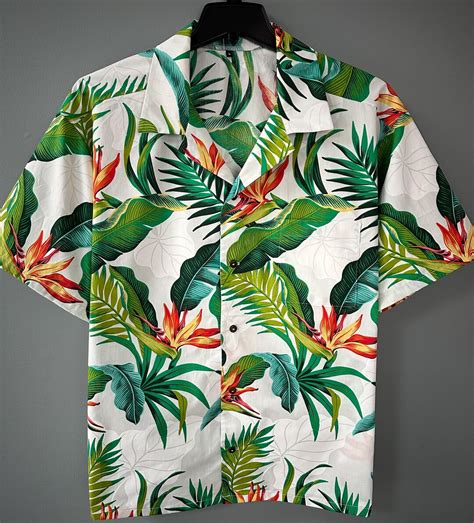 Bird Of Paradise Hawaiian Shirt Tropical Cotton Aloha Shirt Etsy