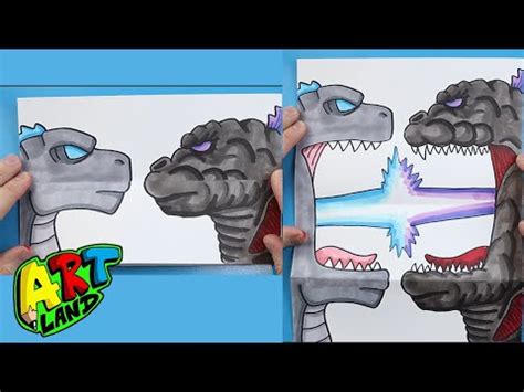 How To Draw Shin Godzilla Vs Godzilla Surprise Fold Youtube