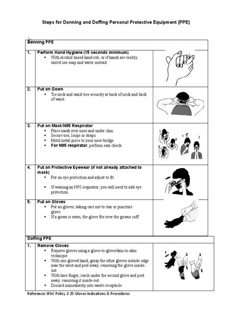 Steps For Donning Doffing Ppe Pdf Personal Protective Equipment Glove