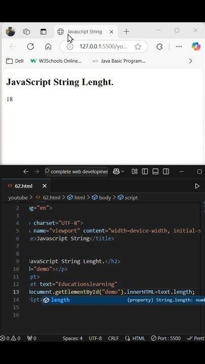 𝐉𝐚𝐯𝐚𝐒𝐜𝐫𝐢𝐩𝐭 𝐒𝐭𝐫𝐢𝐧𝐠 𝐥𝐞𝐧𝐠𝐭𝐡 Javascript Js Strings Length Html Css