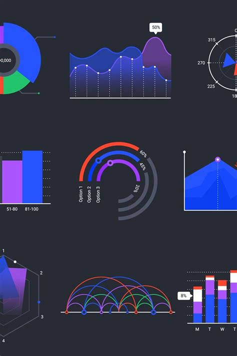 Infographic Charts Colorful Data Graphs Statistics