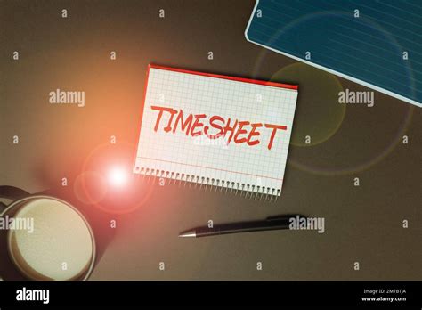 Hand Writing Sign Timesheet Internet Concept Graphical Representation Of Period Time On Which