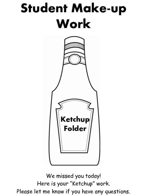 Ketchupmake Up Work Folder Label By Melia Griffith Tpt