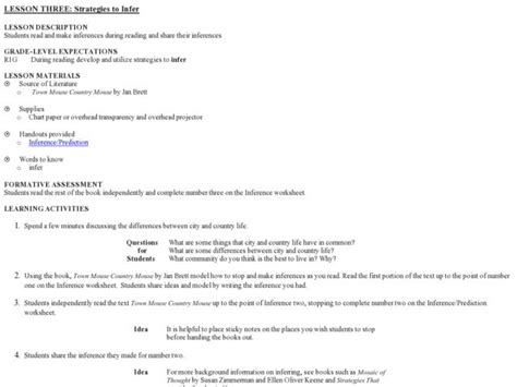 Lesson Three Strategies To Infer Lesson Plan For 3rd Grade Lesson Planet