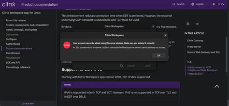 Please Help Ubuntu Error Your Account Cannot Be Added Using This Server Address R Citrix