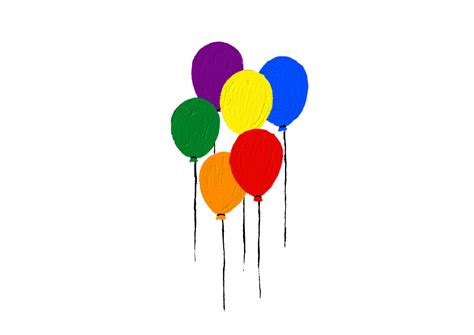 Rainbow Balloon Oil Paint Brush Style Watercolor Backgroundlgbt Pride