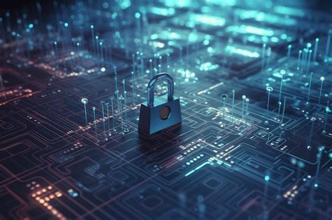 Premium Ai Image Secure Your Tech With Lock On Abstract Background Cyber Security Concept