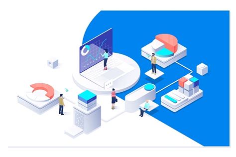 팀의 사람들은 디오람과 그래픽을 분석합니다 데이터 시각화 개념입니다 3d 등분 측정 벡터 그림 등측투영법에 대한 스톡 벡터 아트 및 기타 이미지 Istock